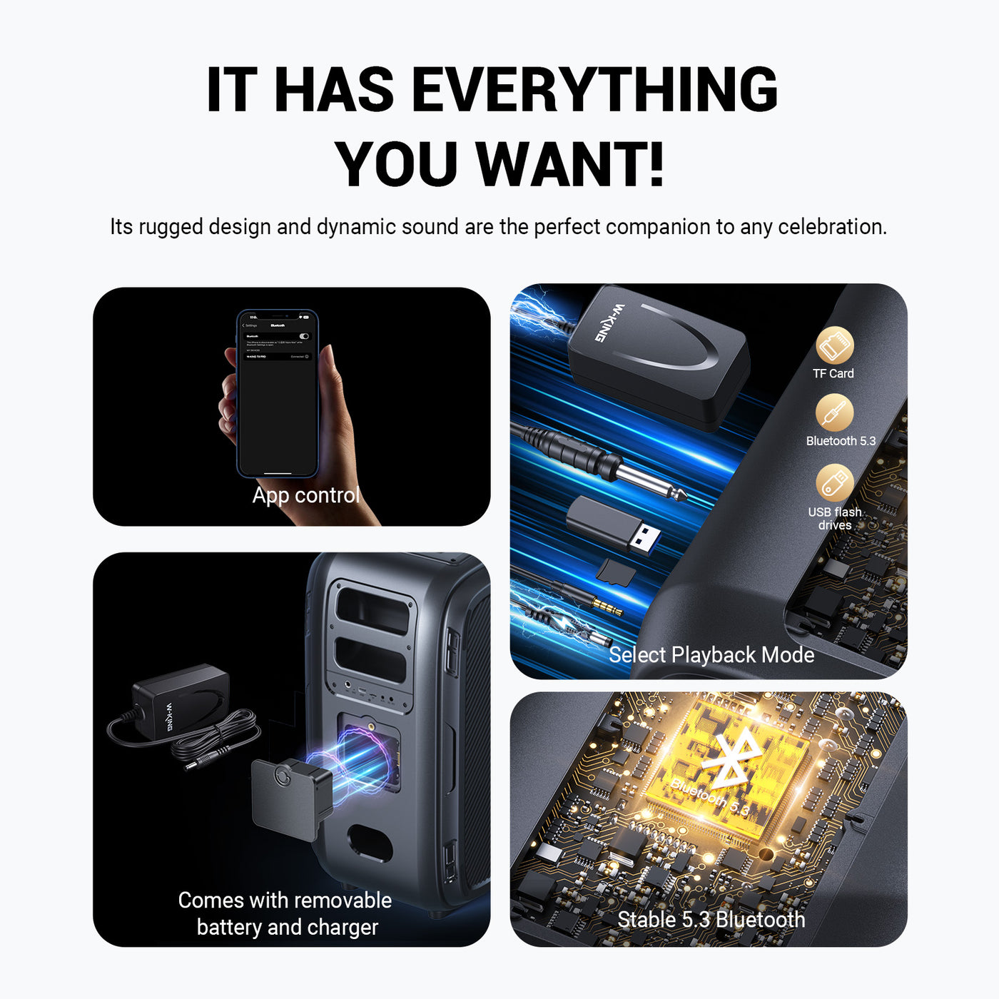 T9 Pro - 250W Output | One-click Boost | 12 Custom Bass Settings | Mic ...