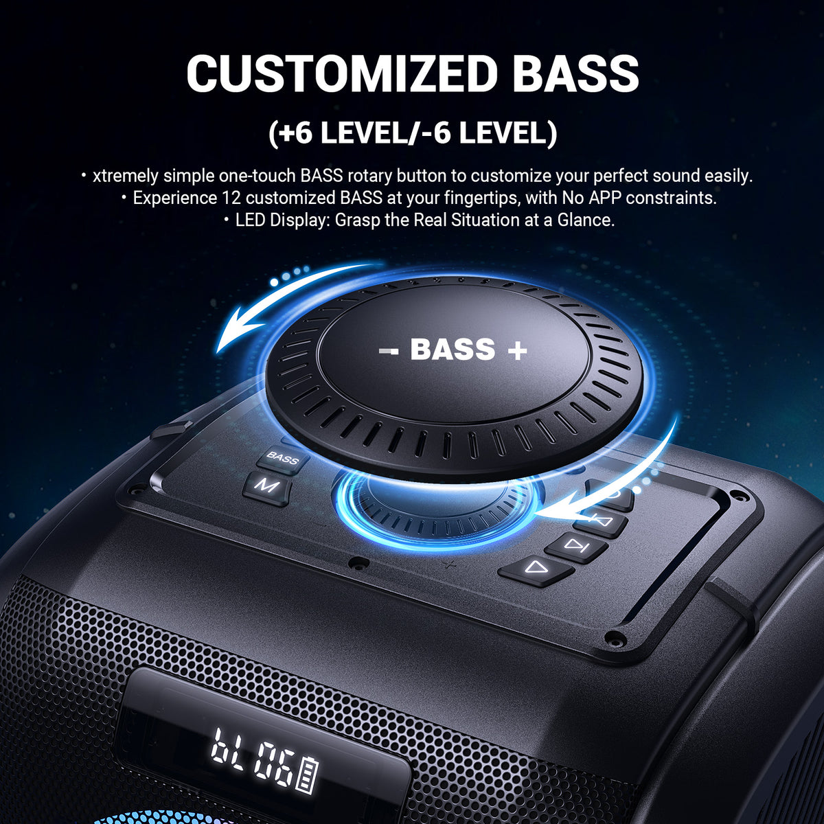 T9 Pro - 250W Output | One-click Boost | 12 Custom Bass Settings | Mic ...